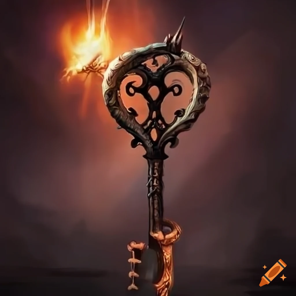 Fantasy key on a dark background on Craiyon