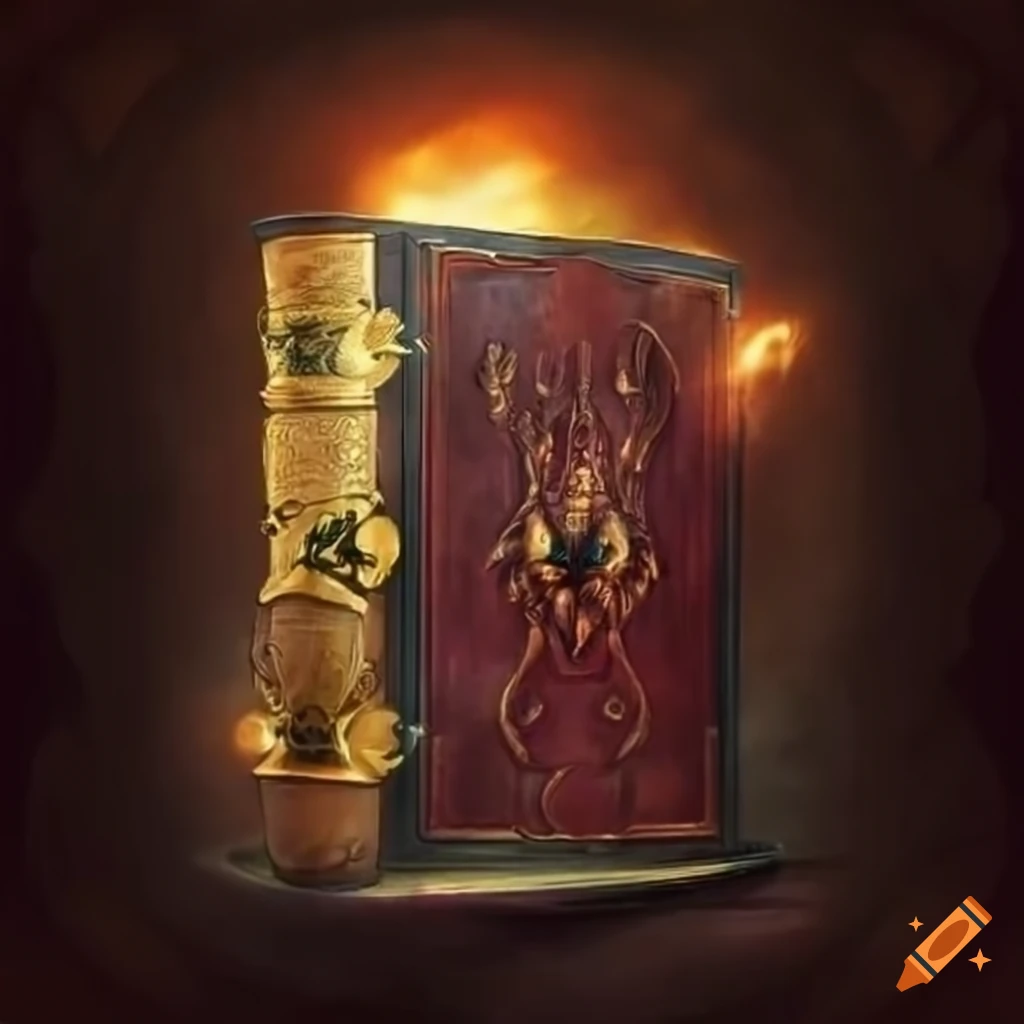 Fantasy grimoire tome book on Craiyon