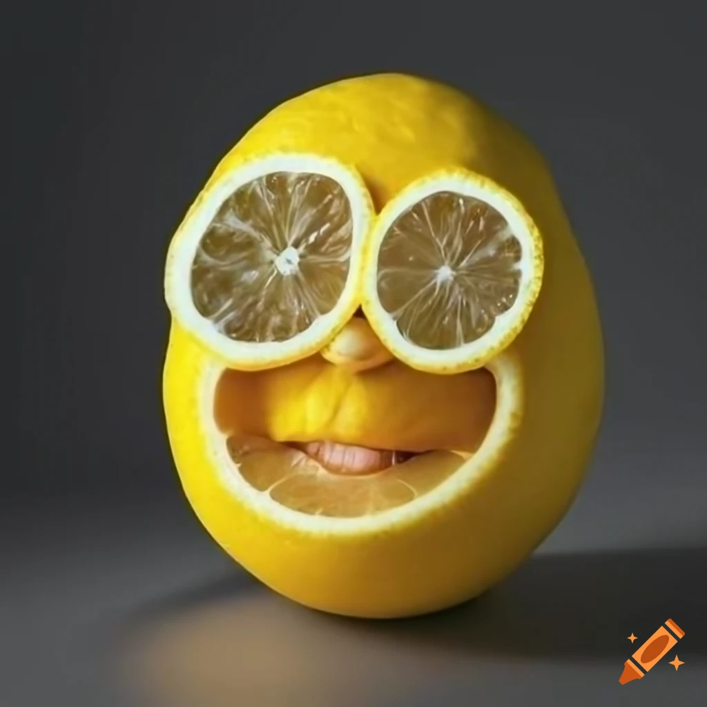 Humorous lemon with glasses on Craiyon