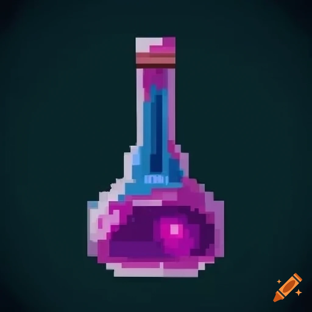 Cute pixel art red healing potion on Craiyon