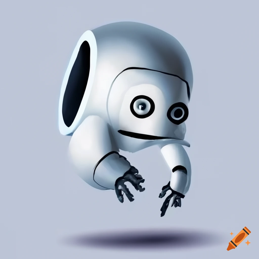 Cartoon robot ghost with a white sheet on Craiyon