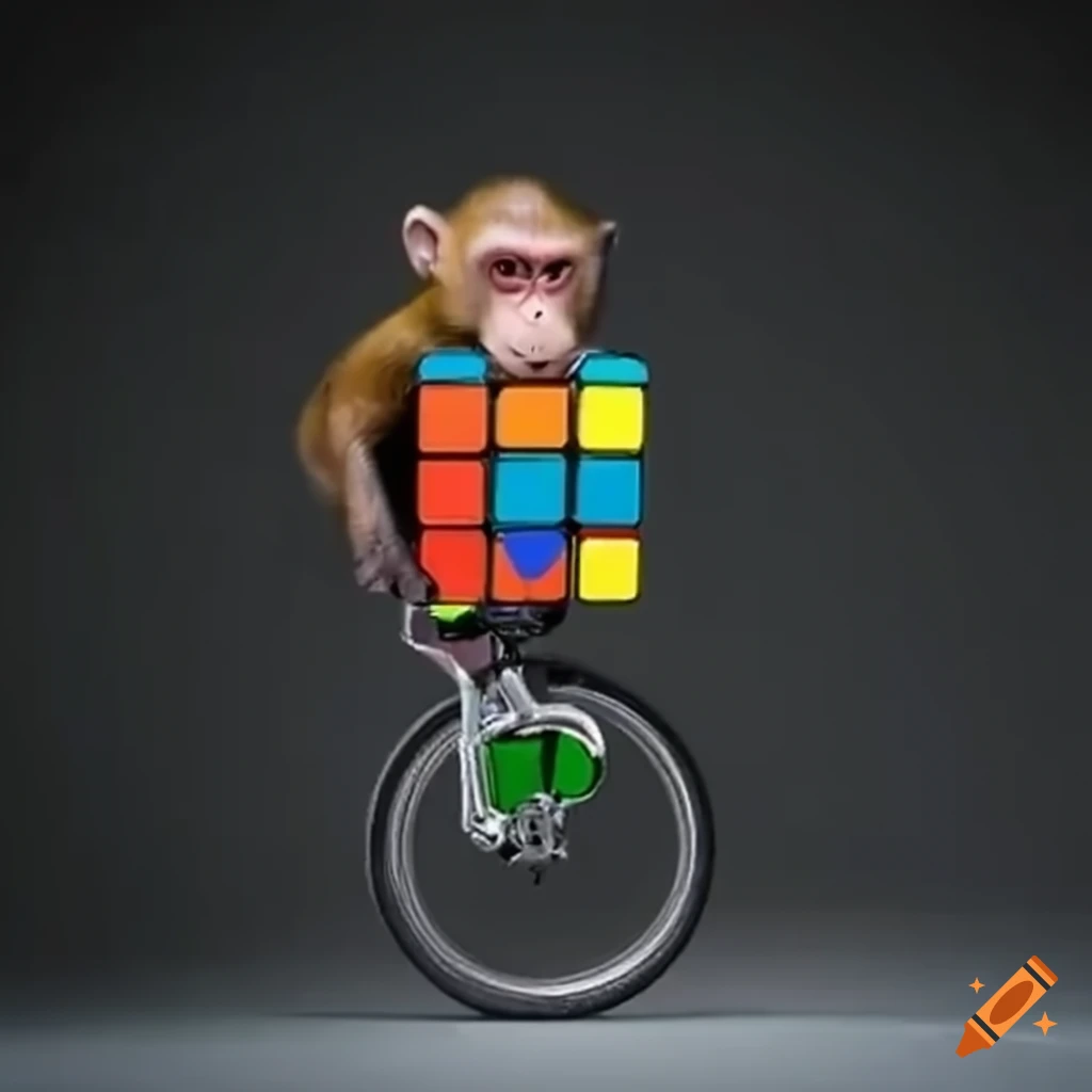 Funny image of a monkey riding a wheelchair and confronting a flamingo on Craiyon