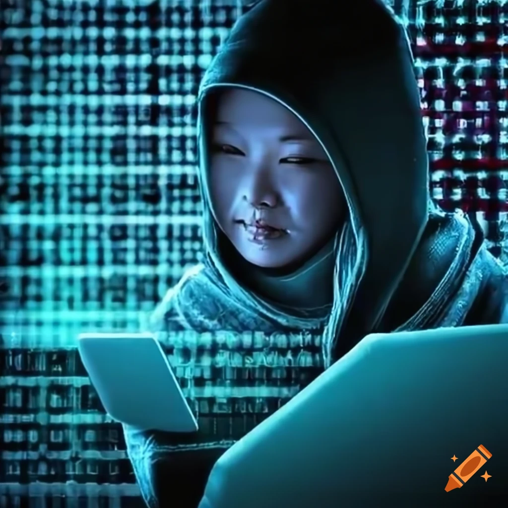 Illustration of a cyber security attack on Craiyon