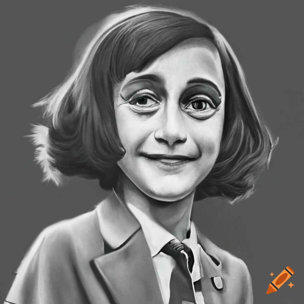 Portrait of anne frank on Craiyon