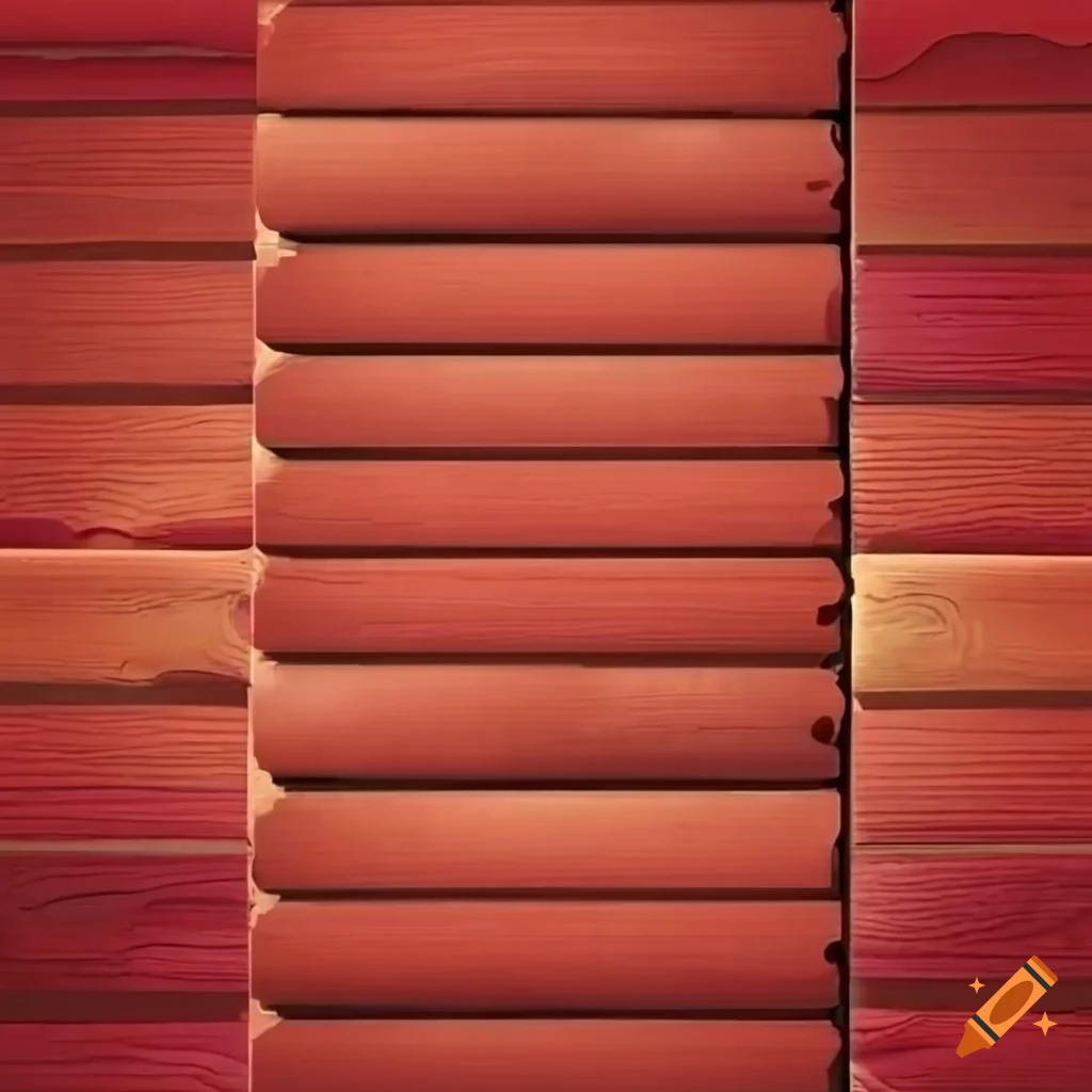 Red wood plank steps from a top down view on Craiyon