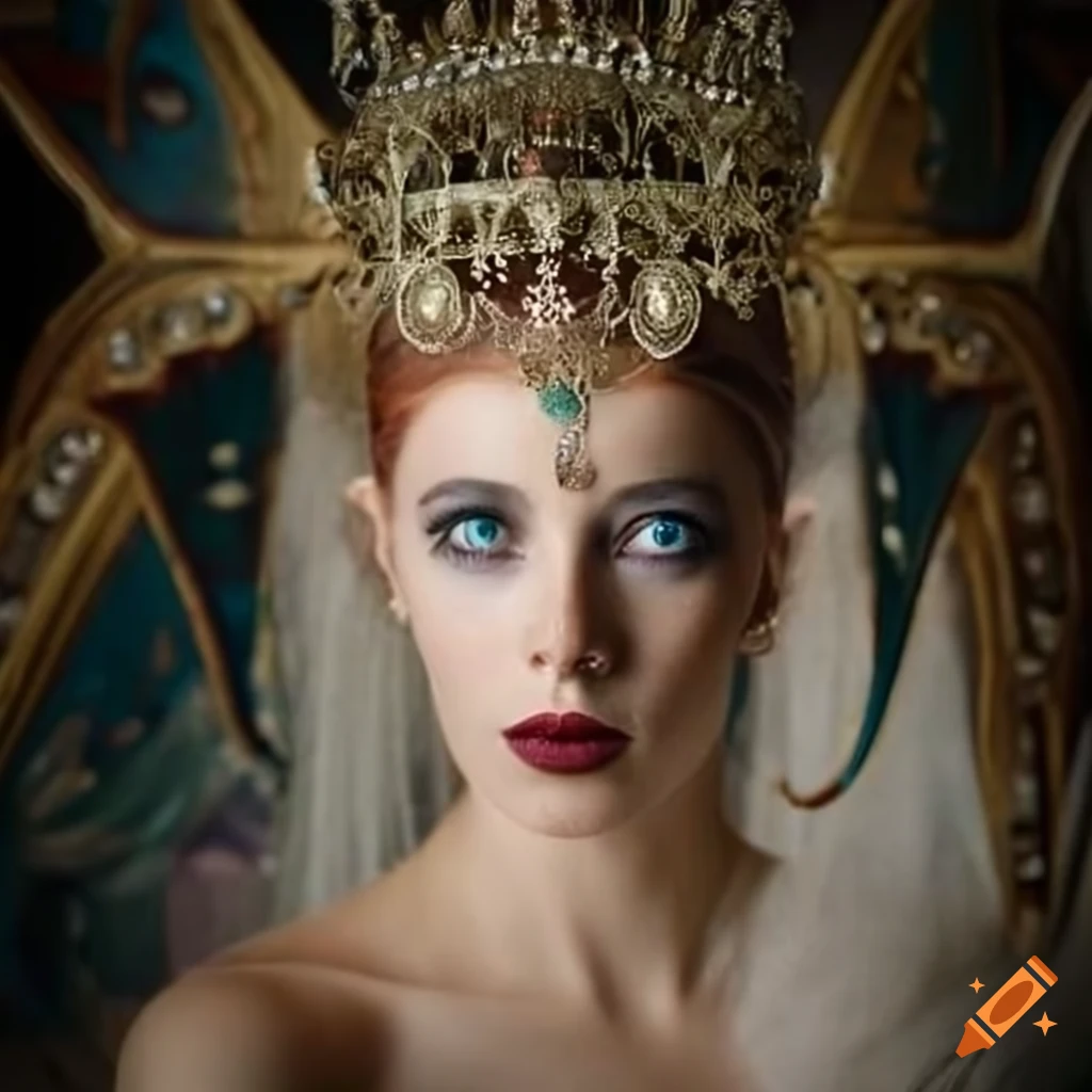 Realistic portrait of a feminine mythical sorceress from ancient ...
