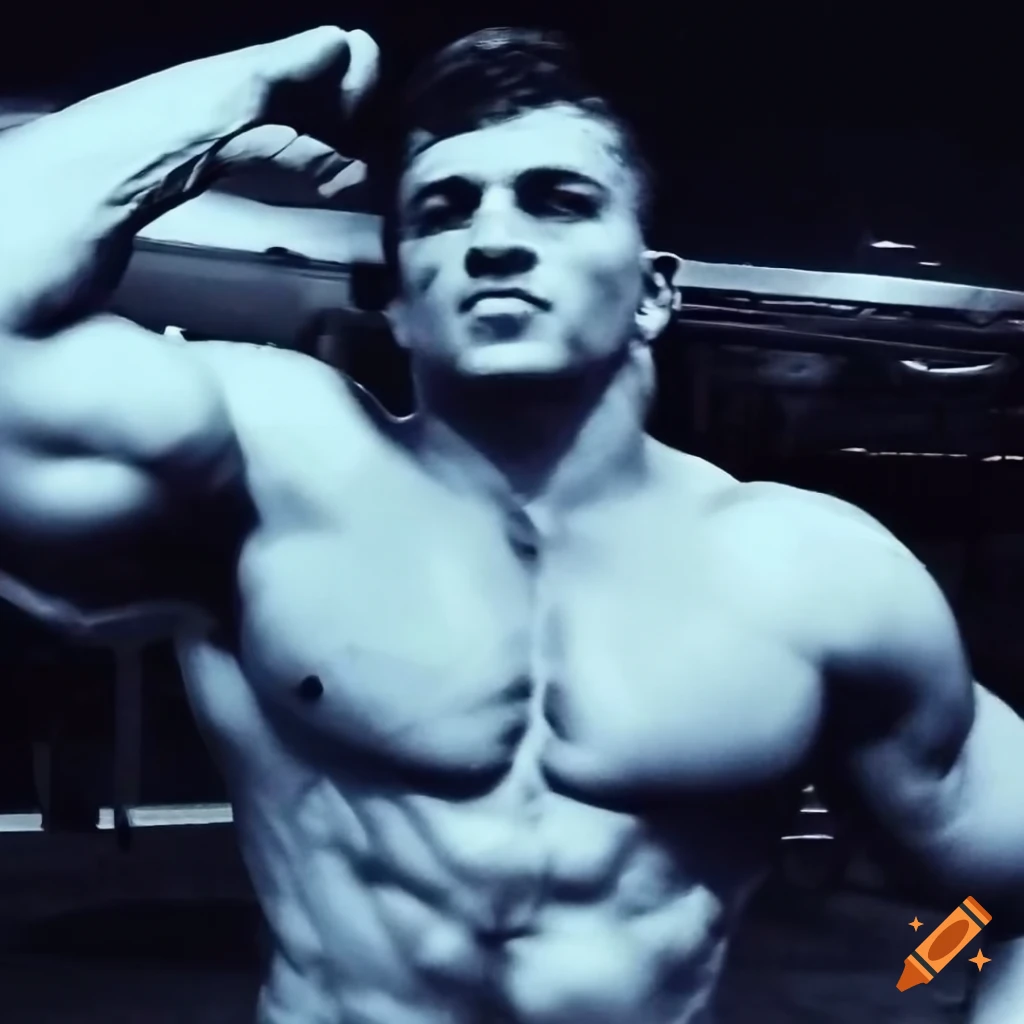 Mirror selfie of a strong football quarterback on Craiyon