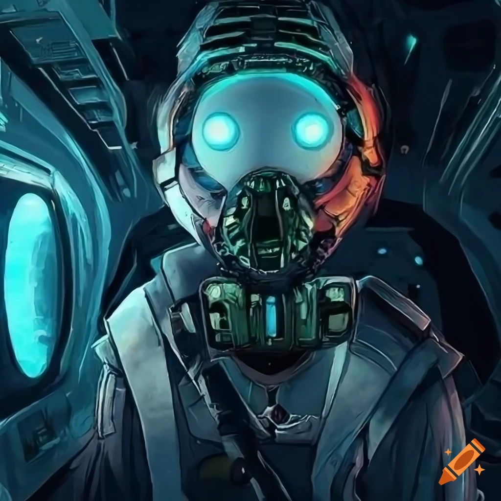Detailed Japanese art of a human pilot in a futuristic cockpit on Craiyon