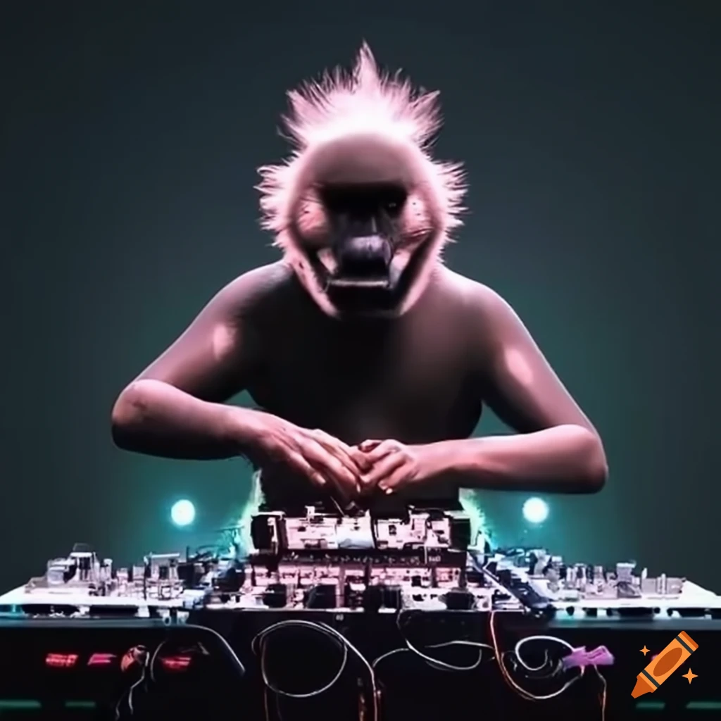 Dj baboon mixing music