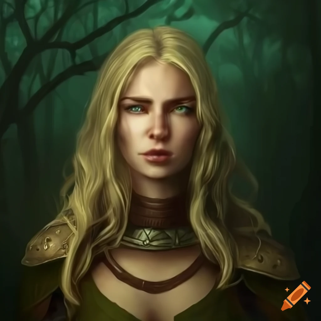 Image of elvish warrior druid in a foggy forest on Craiyon