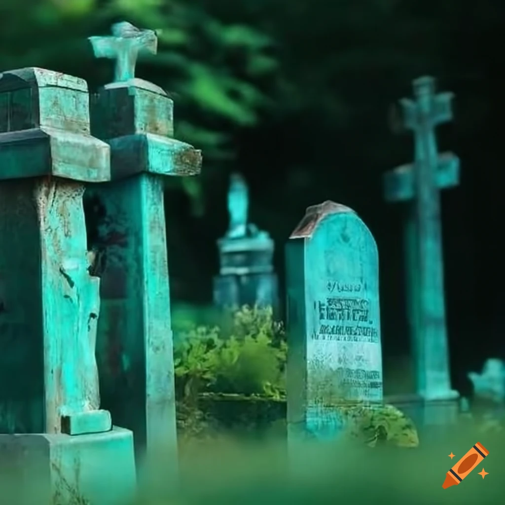 Verdigris cemetery on Craiyon