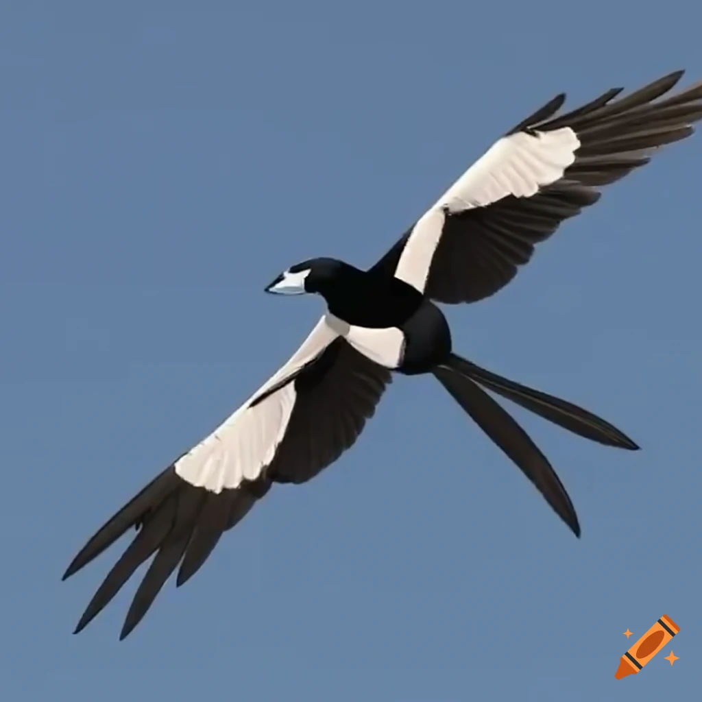 Animated magpie flying
