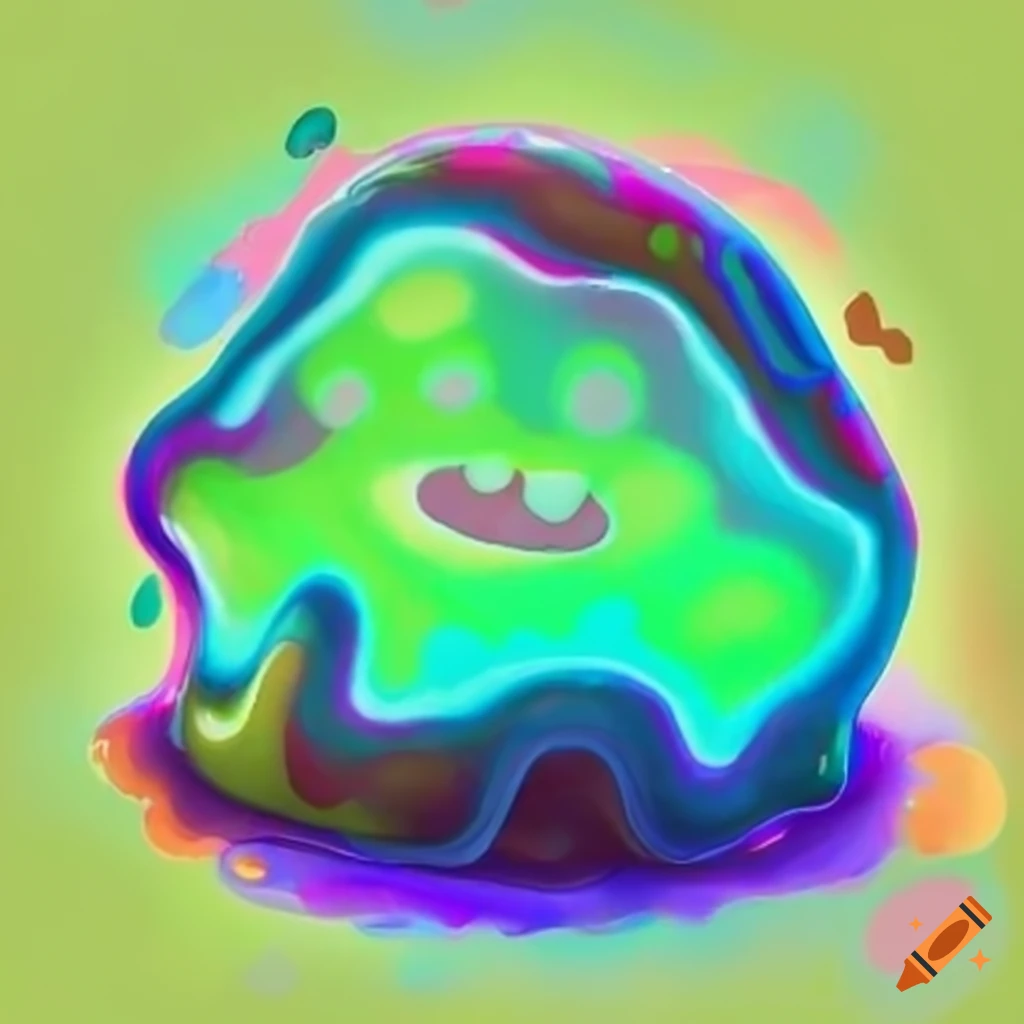 Neon slime spot in splatoon style on Craiyon