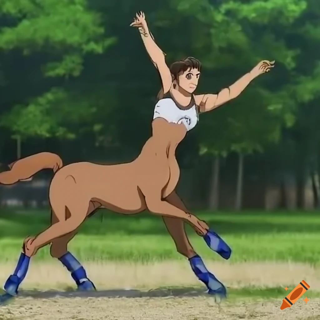 Centaurs competing in equestrian sports on Craiyon