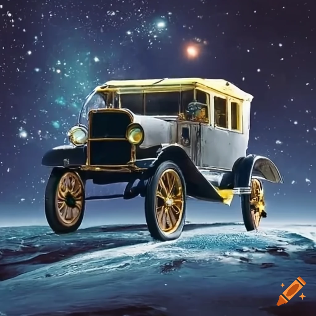 Ford model t car in space