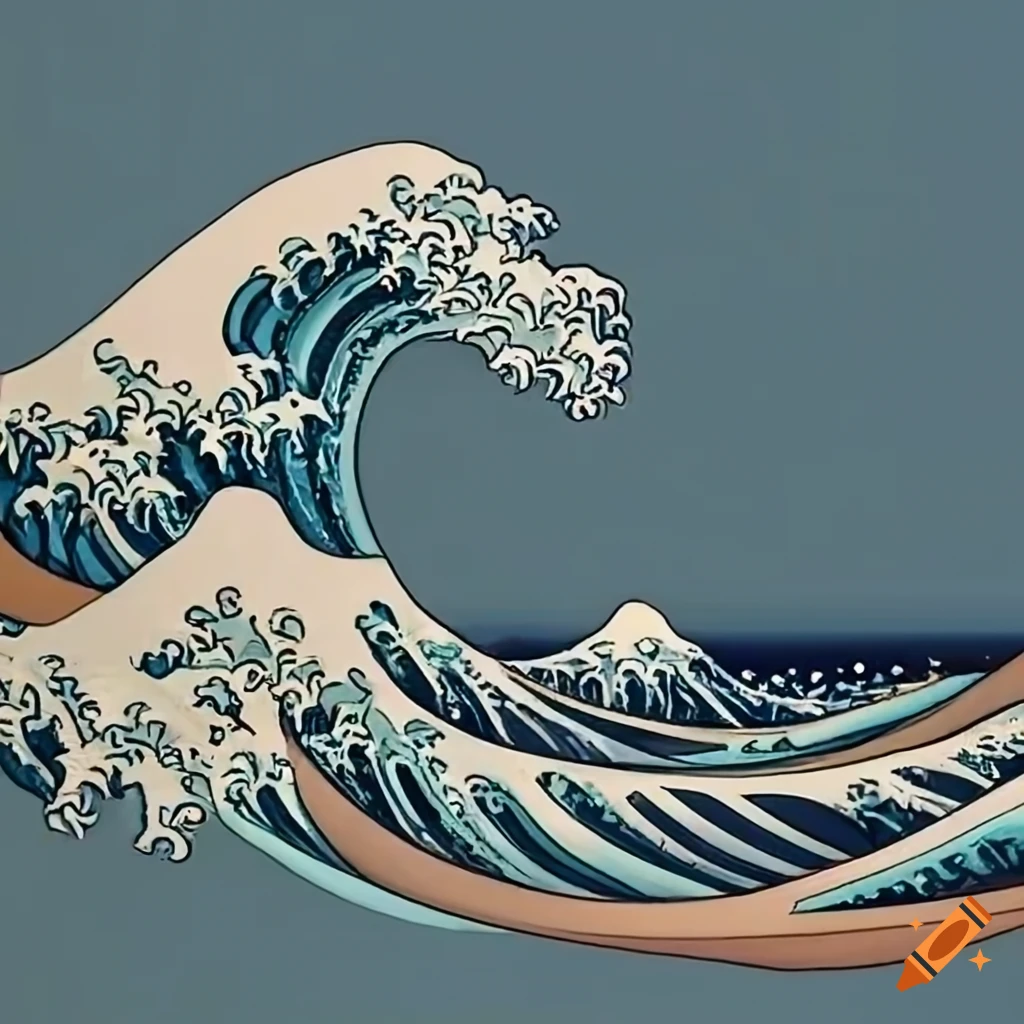 Abstract interpretation of the great wave on Craiyon