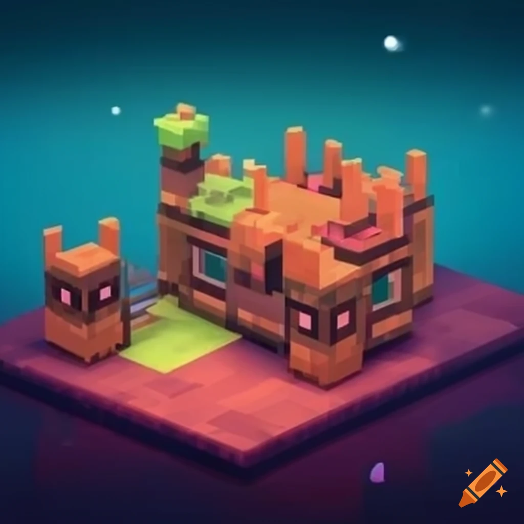 Captivating block-based world on Craiyon