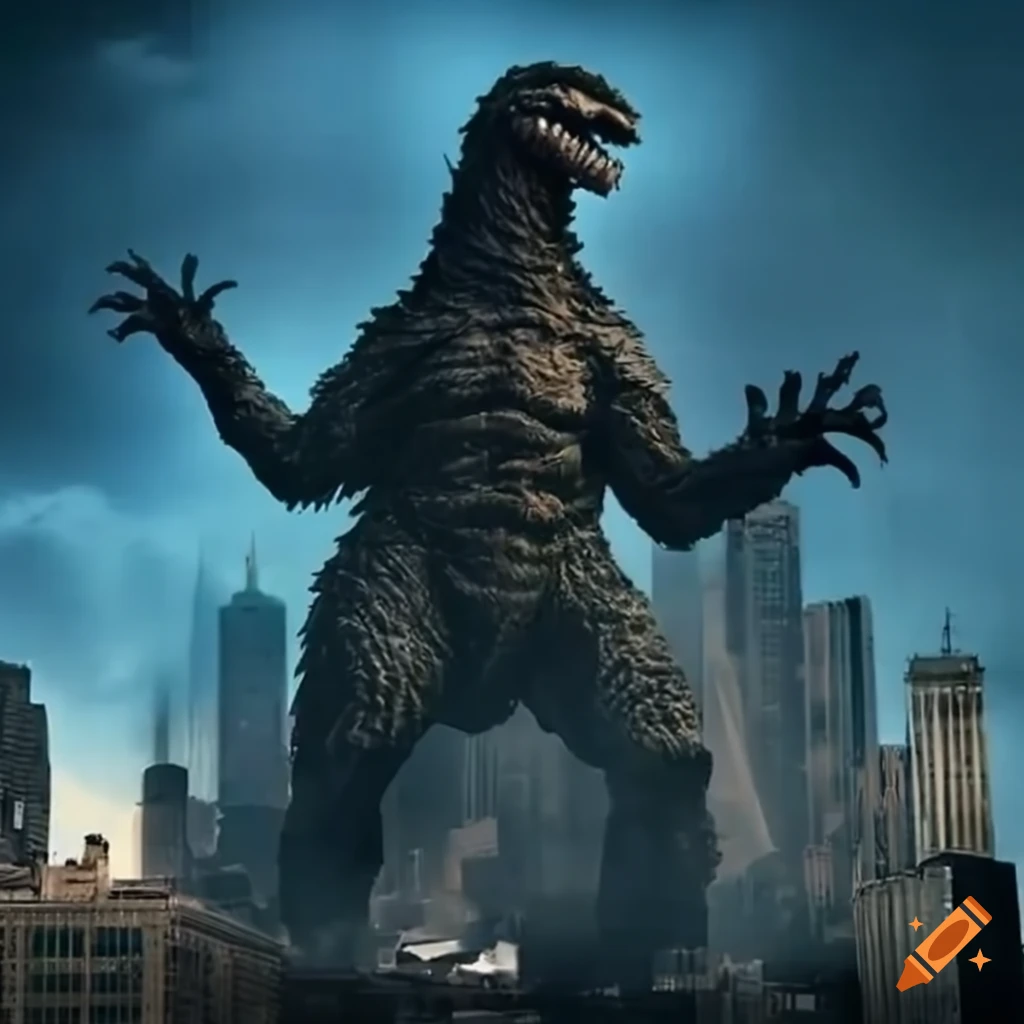Image of a kaiju destroying the city on Craiyon
