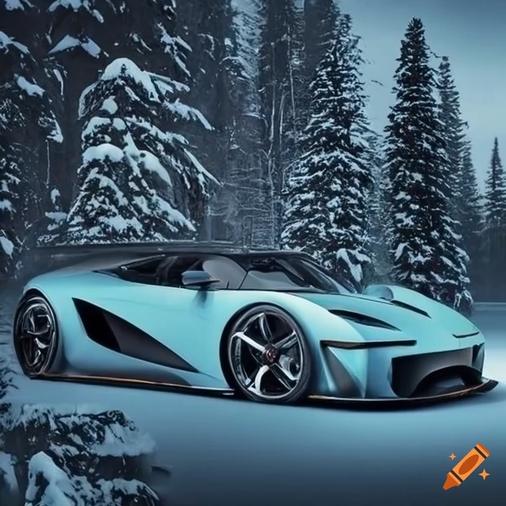 Nordic-inspired exotic supercar on Craiyon