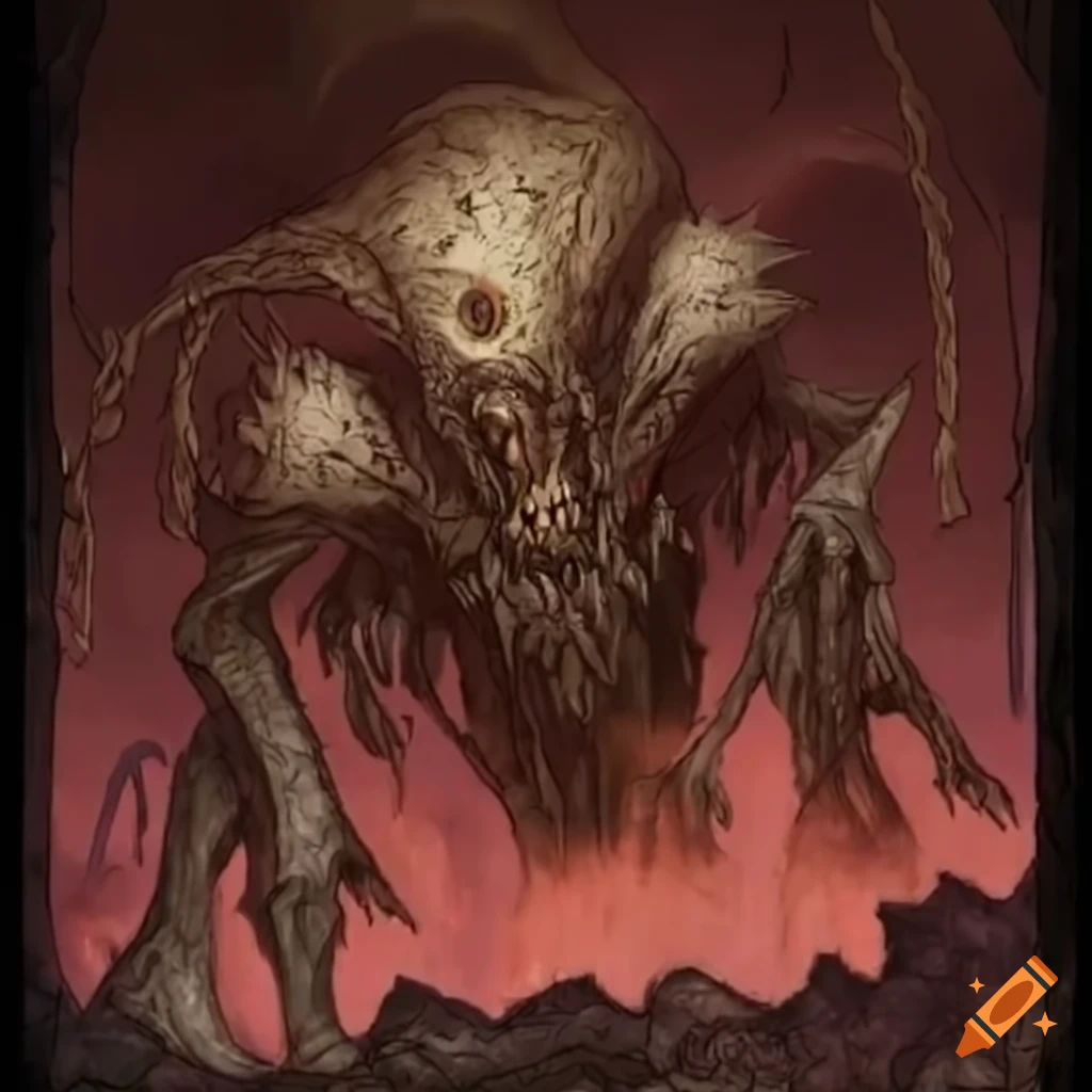 Surreal depiction of a holy eldritch monstrosity