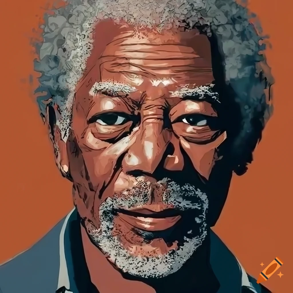 Digital art of morgan freeman in walking dead style on Craiyon