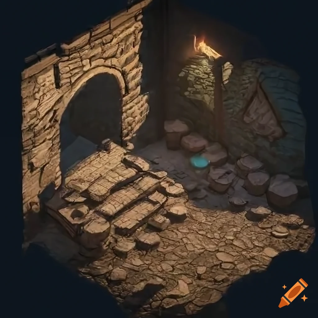 Intricate modular isometric concept art of a natural terrain on Craiyon