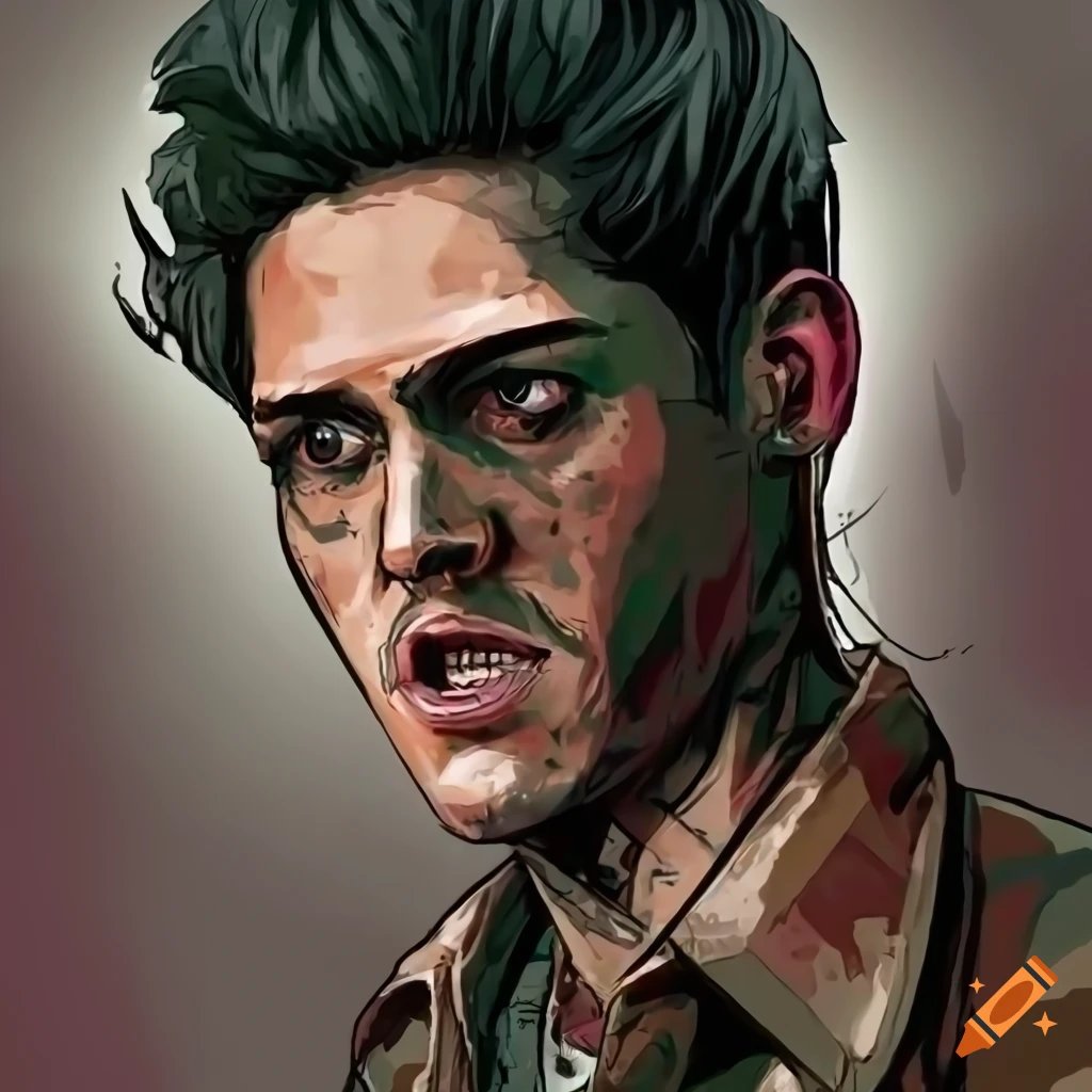Digital art of anthony padilla in a zombie apocalypse theme