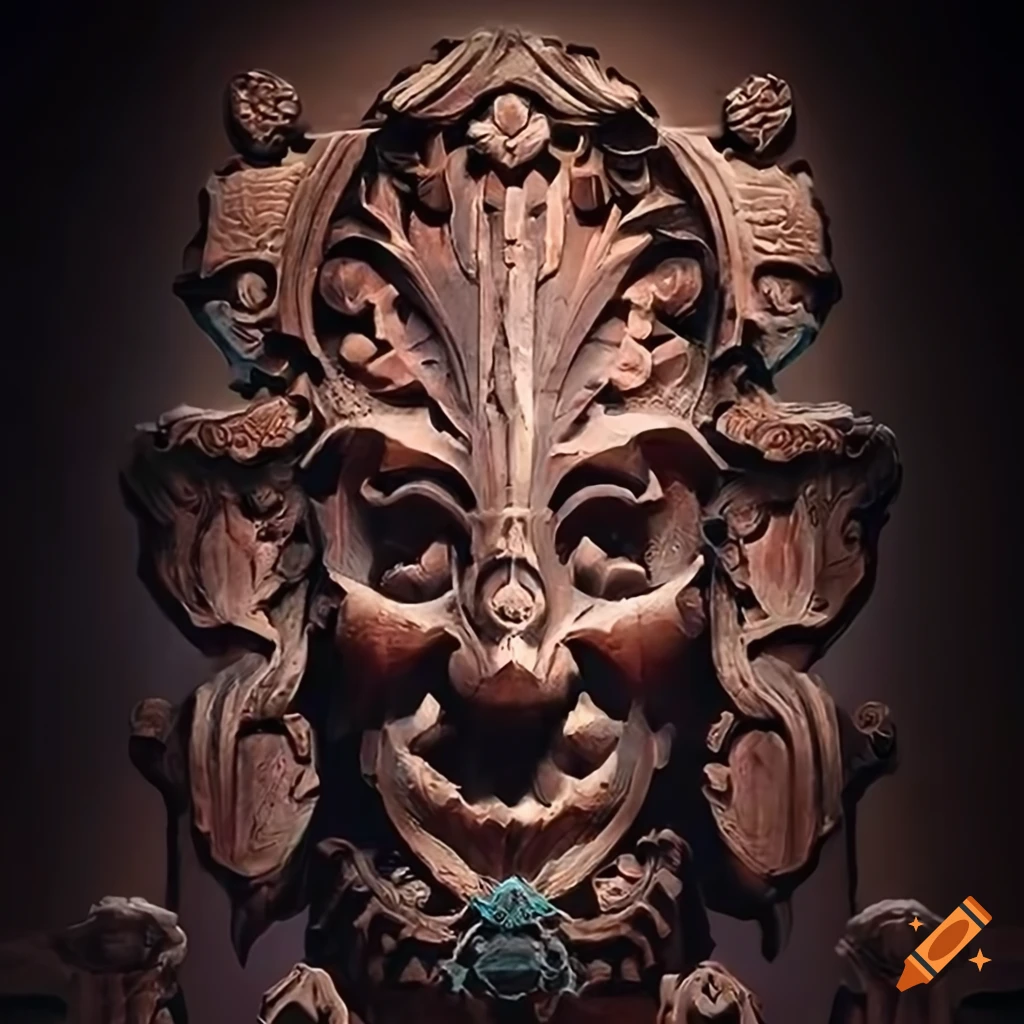 Detailed and vibrant architectural carving