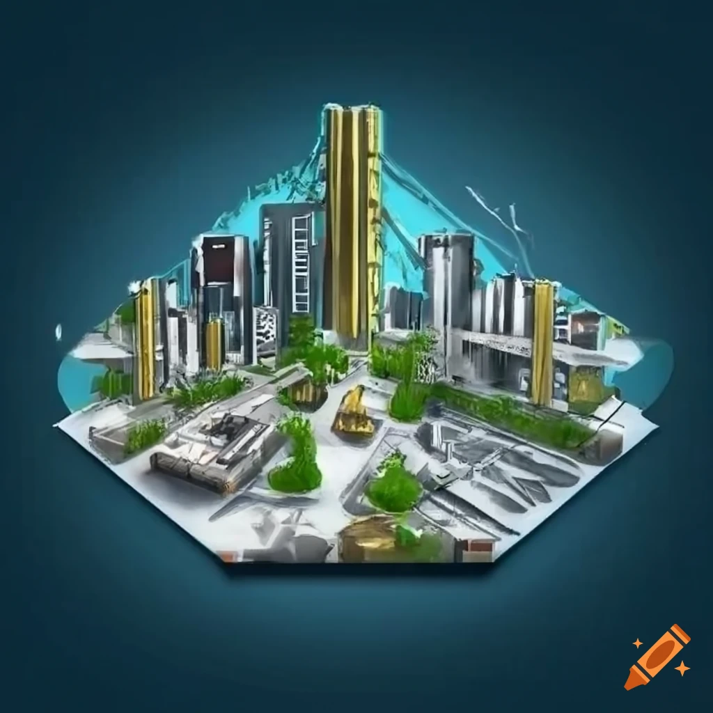 Conceptual sketch of city infill development