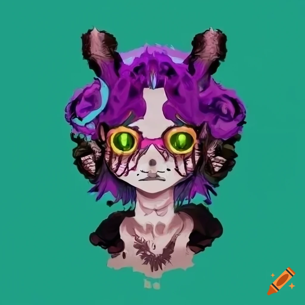 Illustration of an intriguing weirdcore character on Craiyon