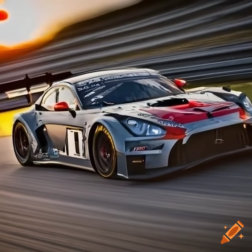 2010 aston martin one-77 gt1 class fia race car on the track on Craiyon