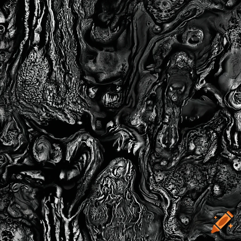 Seamless black and white creature texture on Craiyon