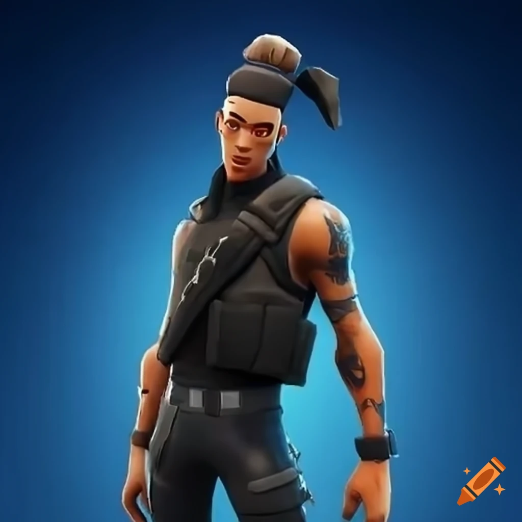 Fortnite character with tattoos and stylish outfit on Craiyon