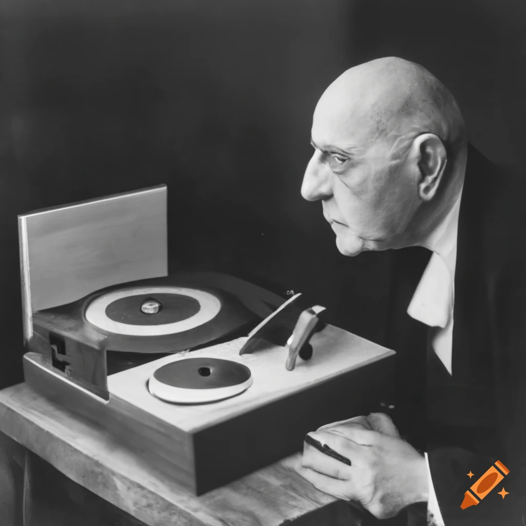 Picasso listening to a record player painting on Craiyon