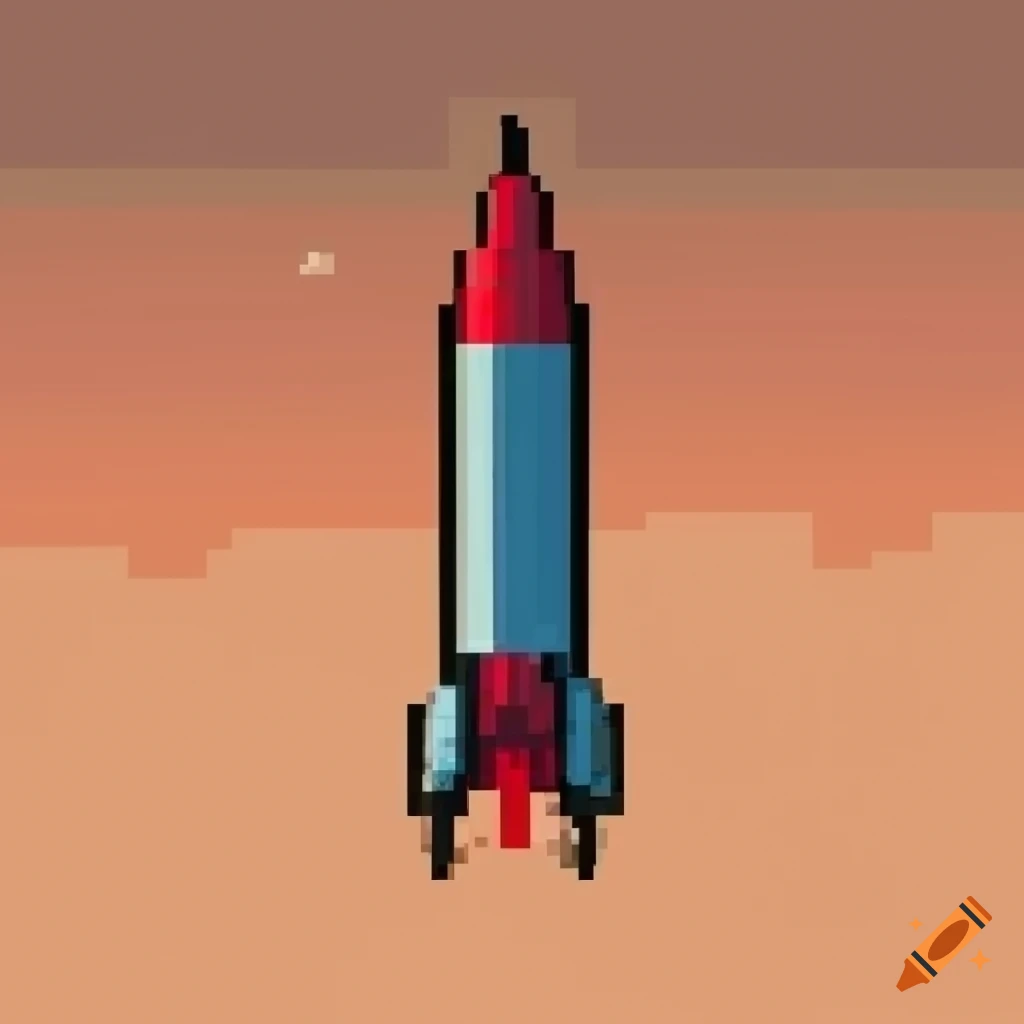 Pixel art nuclear missile silo in a wasteland on Craiyon