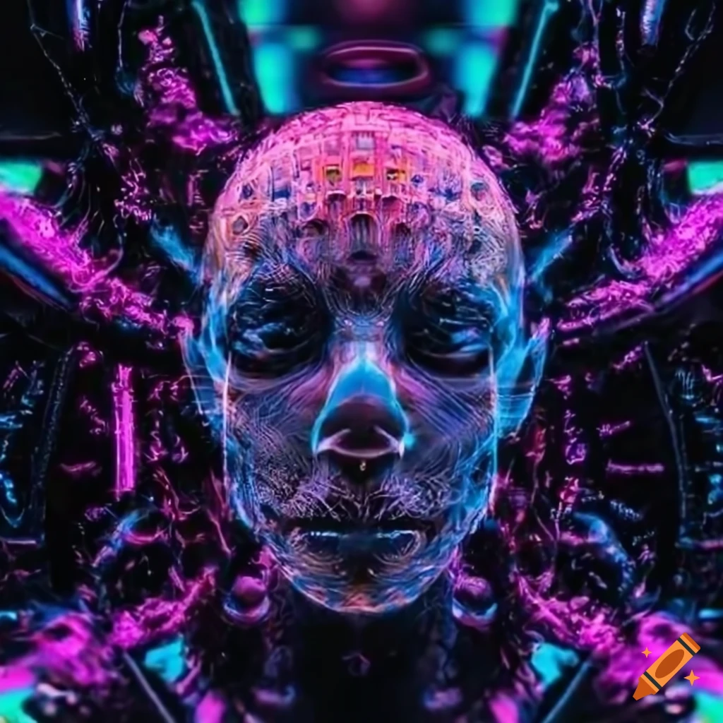 Neural implants in a futuristic cyberpunk setting on Craiyon