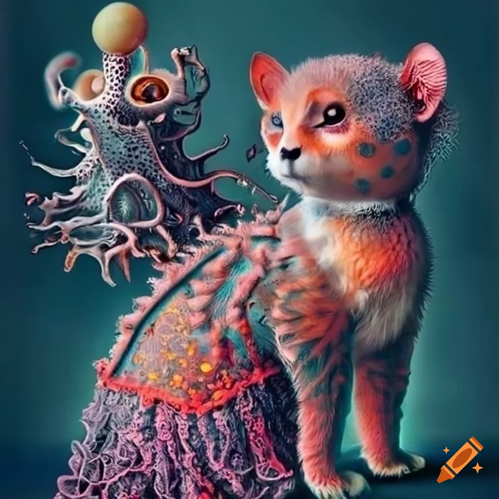 Illustration of adorable animals in evening outfits