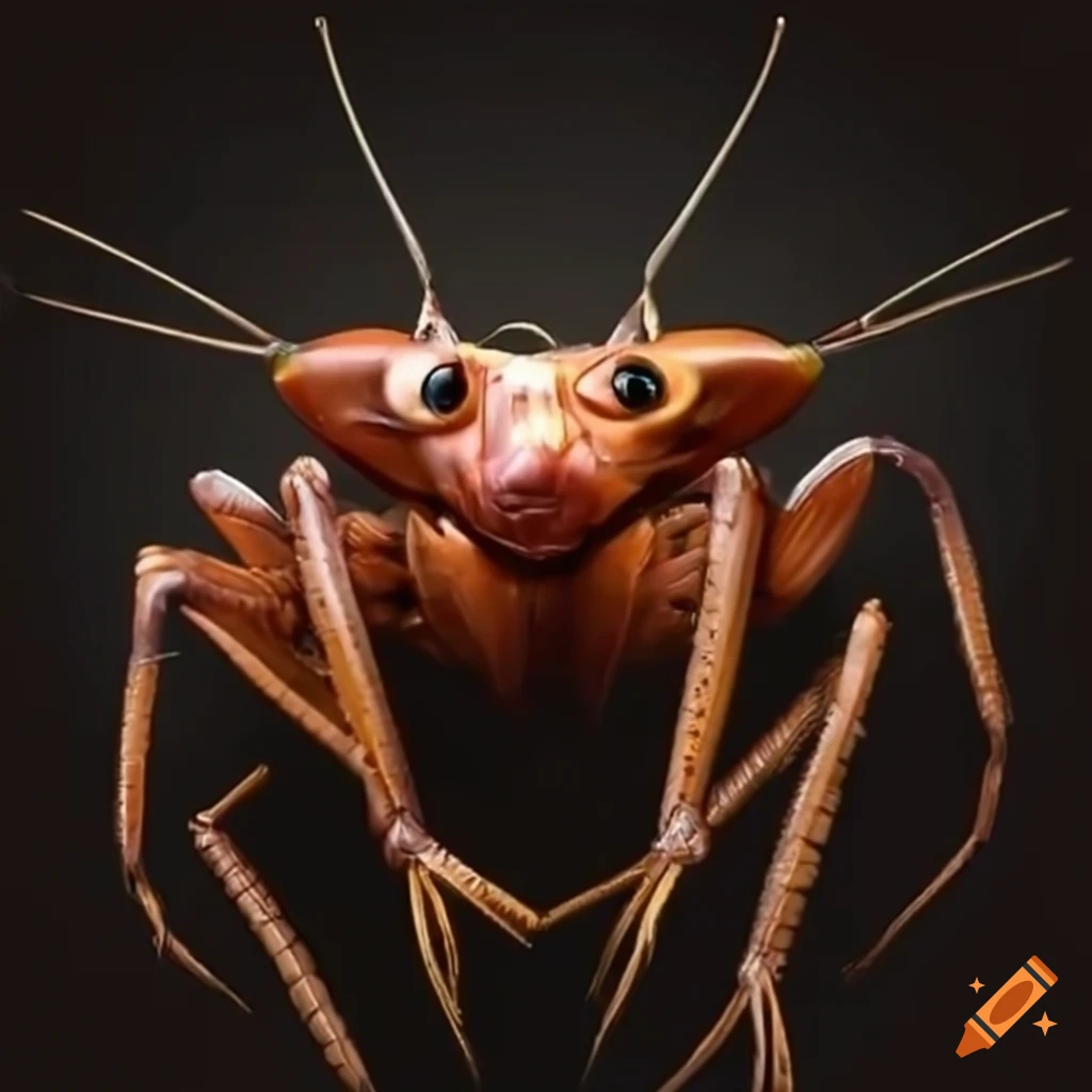 A giant prawn with sunglasses and a black mask on the mouth on Craiyon