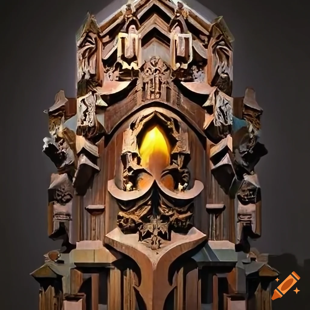High definition depiction of architectural stave carving in zelda game ...