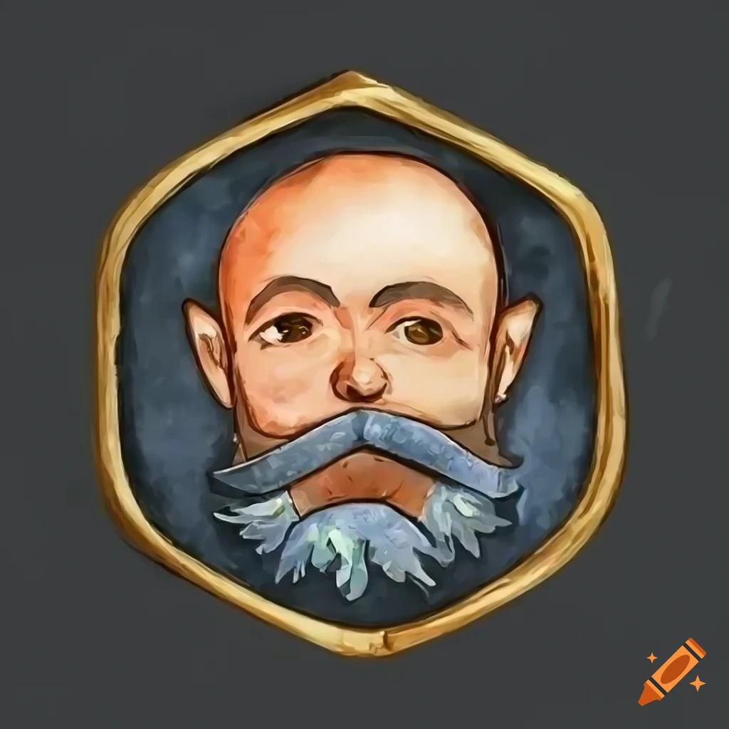 Sleek rpg item icon with bearded face