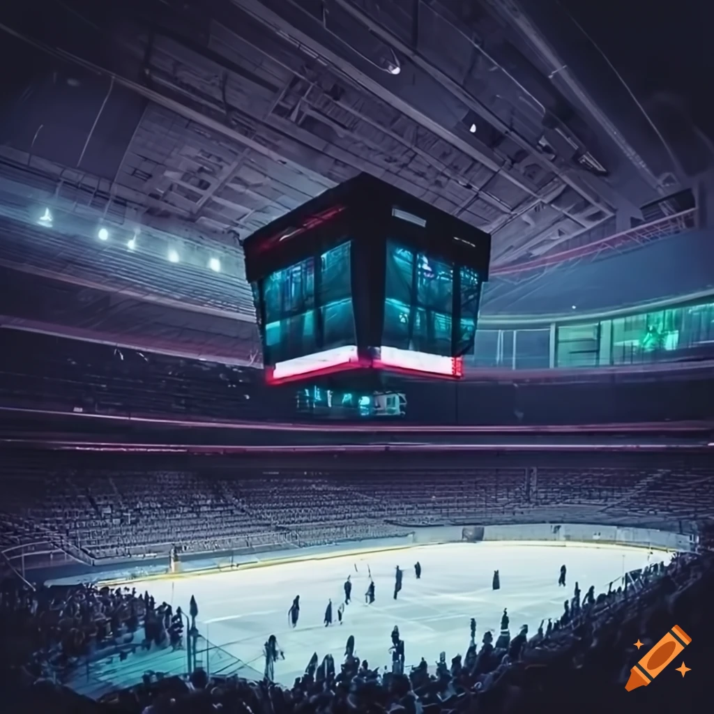 Hockey arena with a packed crowd