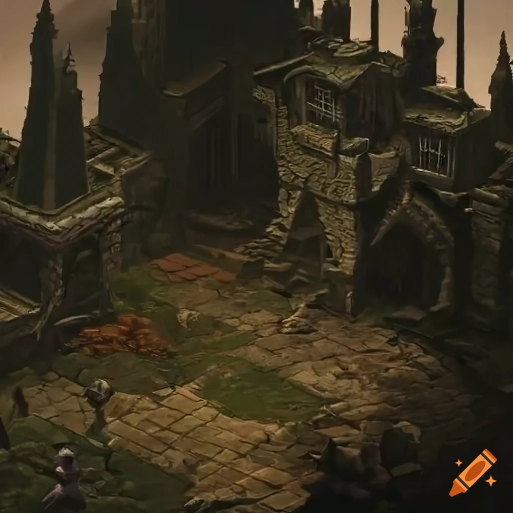 Detailed concept art of a modular isometric nature terrain on Craiyon