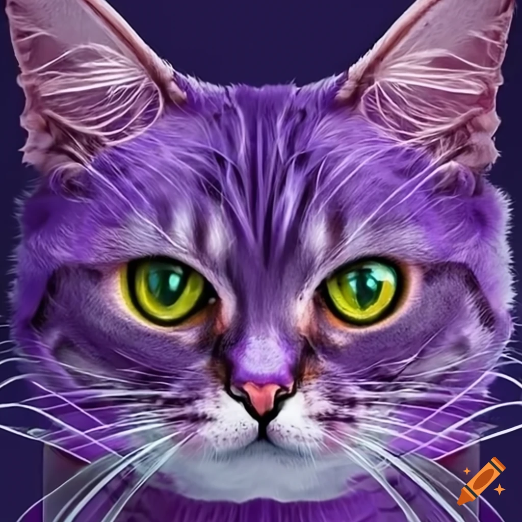 Purple cat on Craiyon