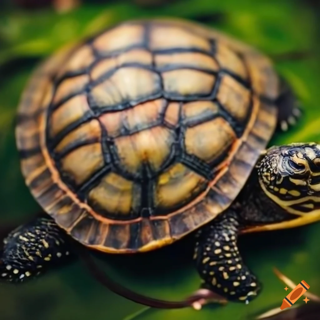 Close-up of a turtle's back shell