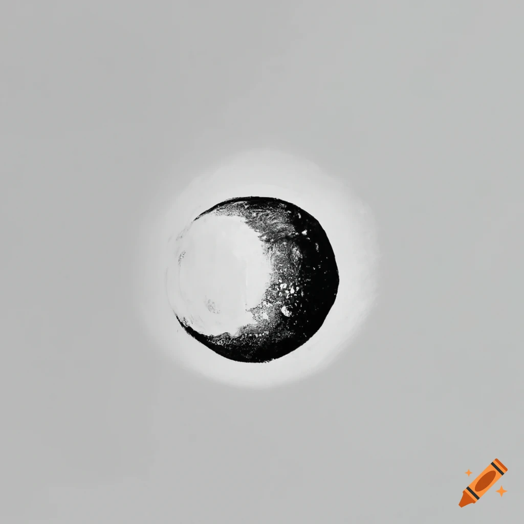 Minimalist black and white sketch of a moon on Craiyon