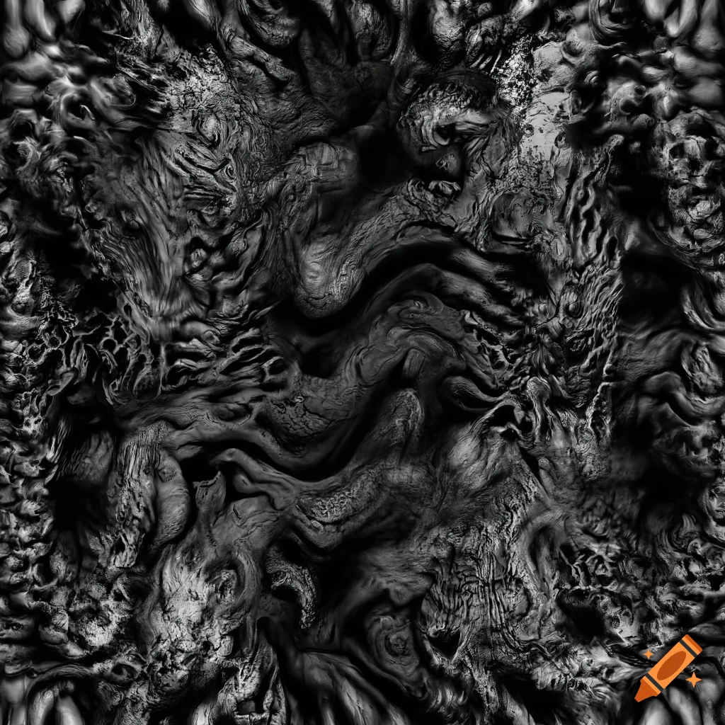 Seamless black and white texture of a creature