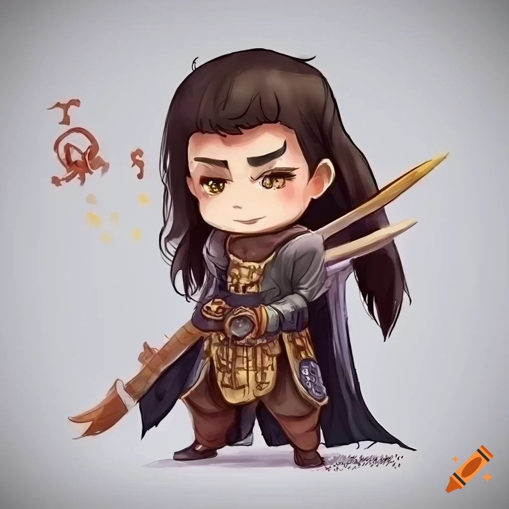 Cute anime mascot depicting a chinese emperor on Craiyon