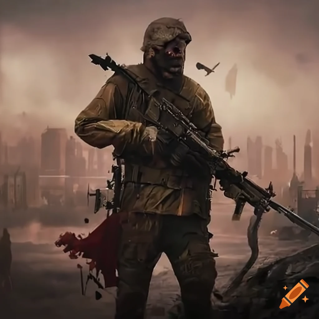 Post apocalypse survivor walking in the rain on Craiyon