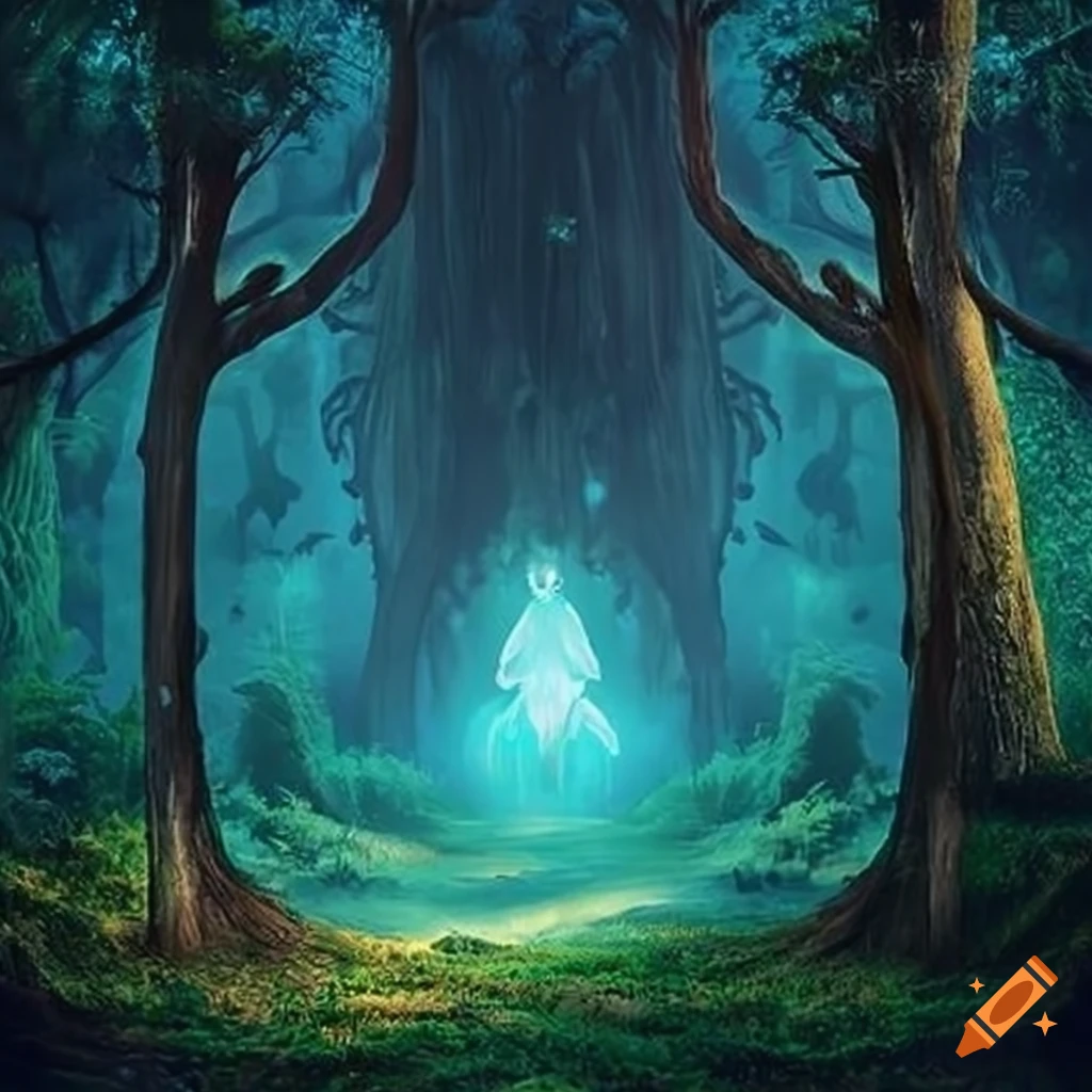 Image of an enchanted forest on Craiyon