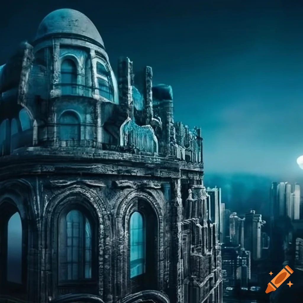 Image of a futuristic alien city with unique architecture